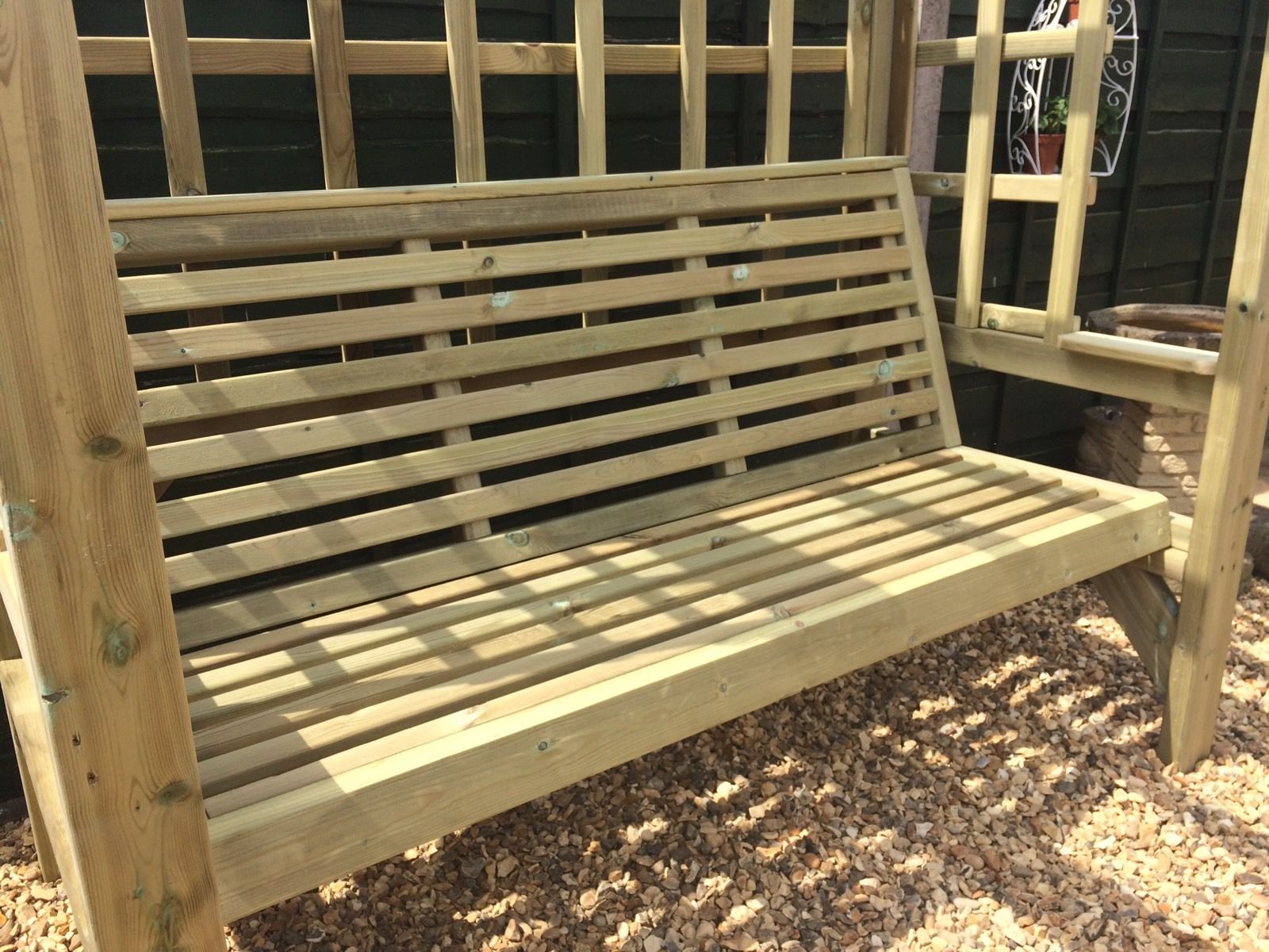 Beatrice Arbour 3 Seat Trellis Arbour BA102 - Wooden Garden Seating
